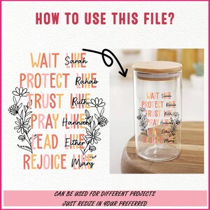 Wait Like Sarah Svg Png,protect Like Rahab Svg Png,trust Like Ruth Svg ...