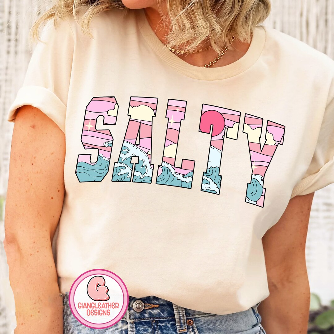 Salty Png,salty Varsity Png,summer Png,retro Summer Png,summer Shirt Png,beach Png,trendy Summer ...