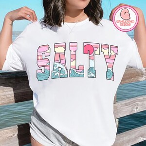 Salty Png,salty Varsity Png,summer Png,retro Summer Png,summer Shirt Png,beach Png,trendy Summer ...