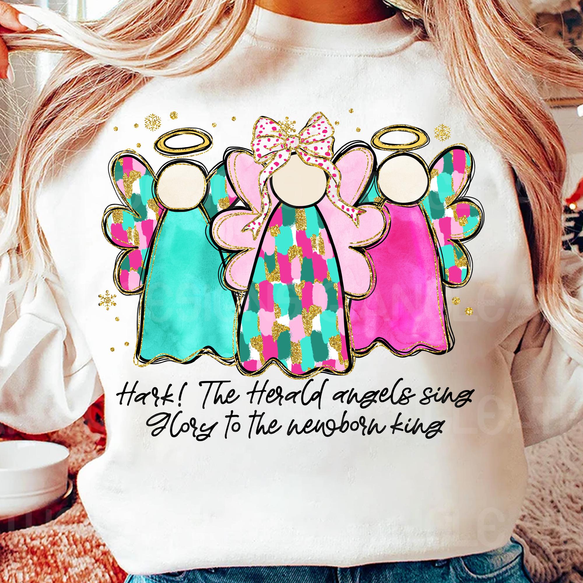 Angels Christmas Png, the Herald Angels Sing Png, Oh Come Let Us Adore ...