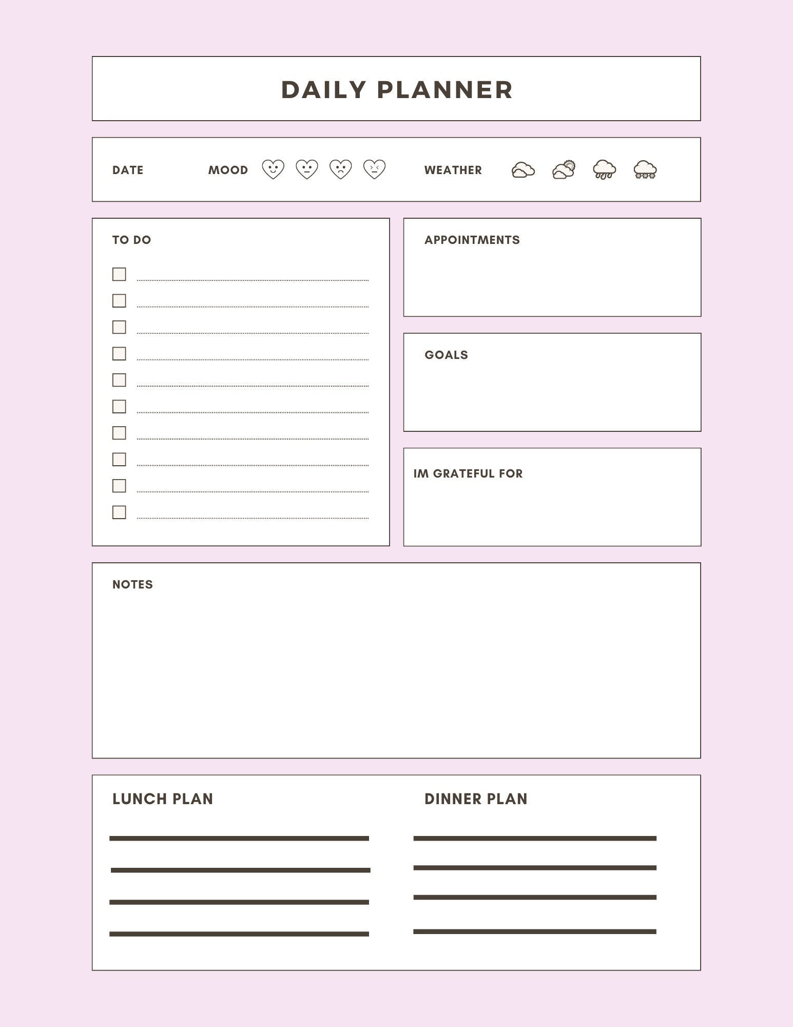 Planner, Printable Planer, Digital Planner, Download Planner, Simple ...