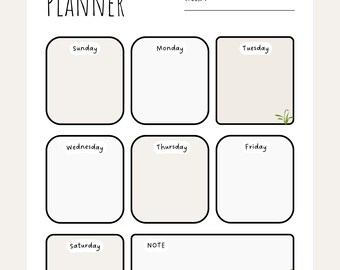 April Weekly Planner, Digital Planner, Instant Download, Minimal ...