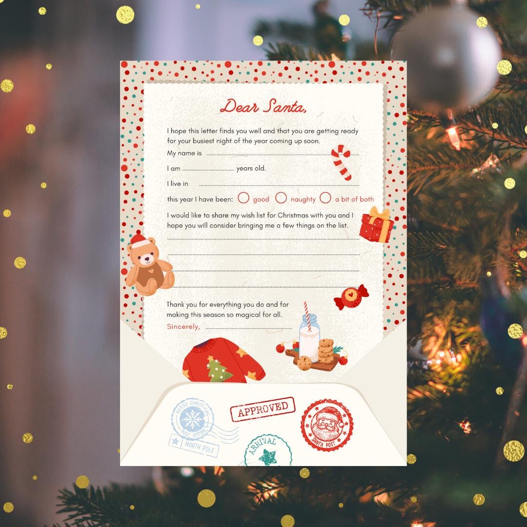Printable Letter to Santa | Instant Download Printable - Etsy