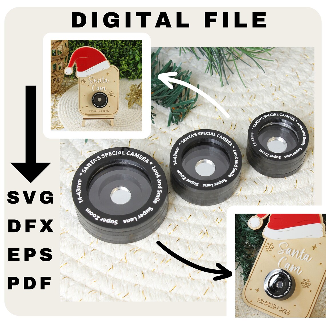Santa Cam Lens SVG | Santa Cam SVG | Christmas SVG | Santa Cam ...