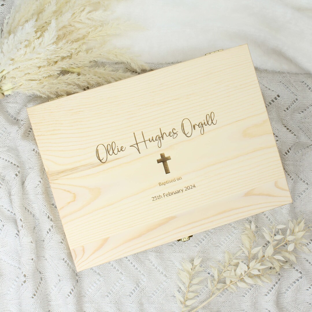 Baptism Gift | Baptism Box | Wooden Memory Box | Personalised Keepsake ...