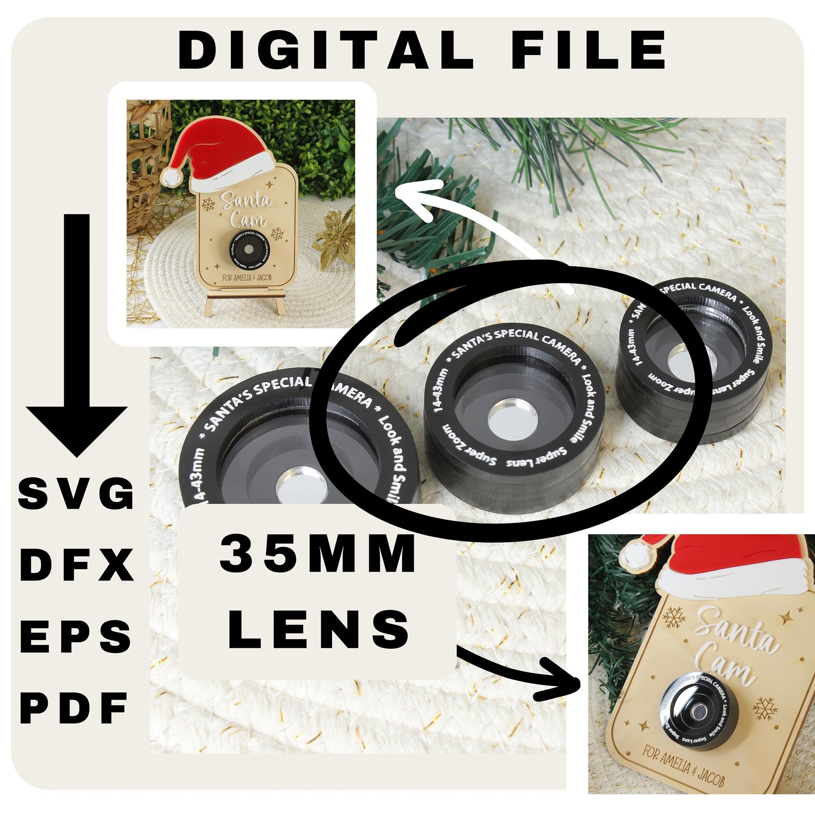 Santa Cam Lens SVG | Camera Lens Svg | Santa Cam SVG | Christmas SVG ...
