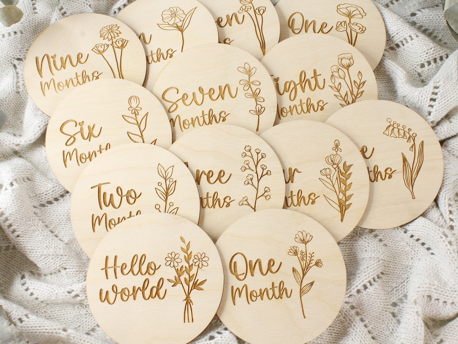 Milestone Discs | Wooden Milestone Cards | Milestone Cards | Baby ...
