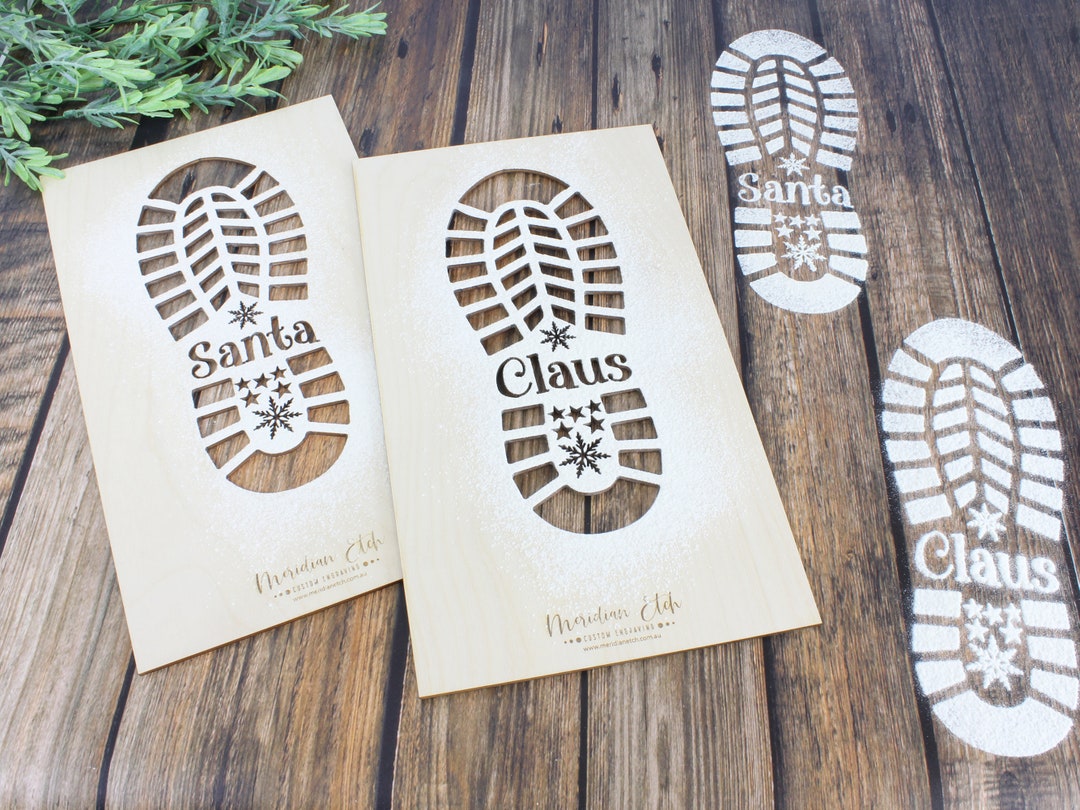 Santa Footprint Stencil | Santa Foot Prints | Santa Footsteps | Santa ...