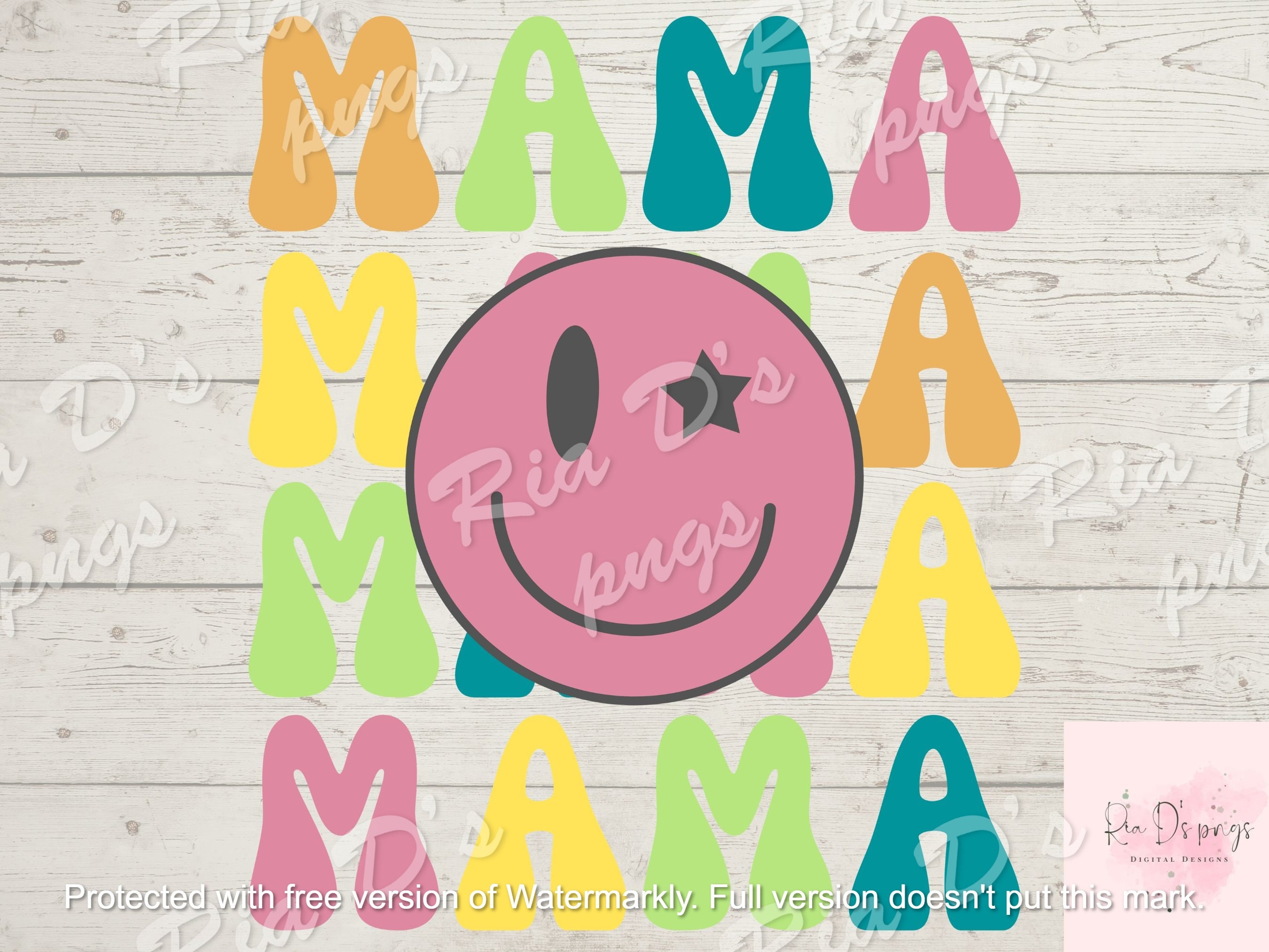 Retro Mama Smiley Face Png, Vintage Mama Png, Winking Smiley Face Png ...