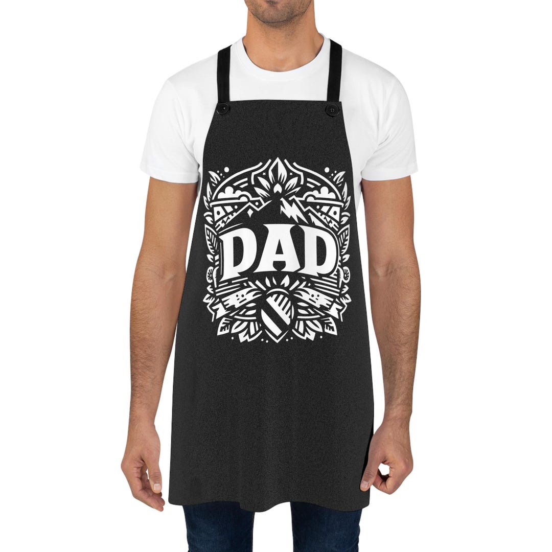 Dad Apron for Your Manly Chef White Print on Black Graphic Design - Etsy