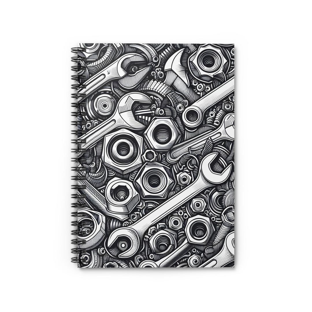 Spiral Notebook Mechanic Wrench Ruled Line, Bullet Journal, Dot Journal ...