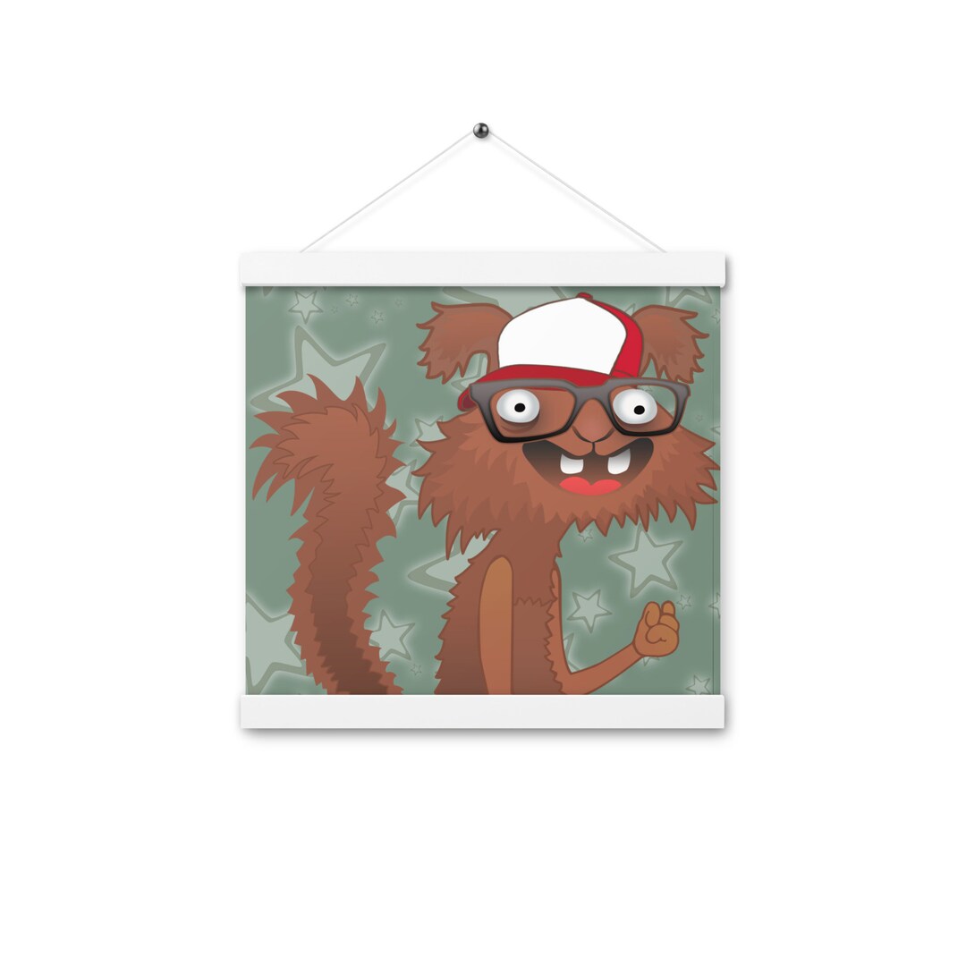 Poster With Hangers Nerdy Squirrel - Etsy