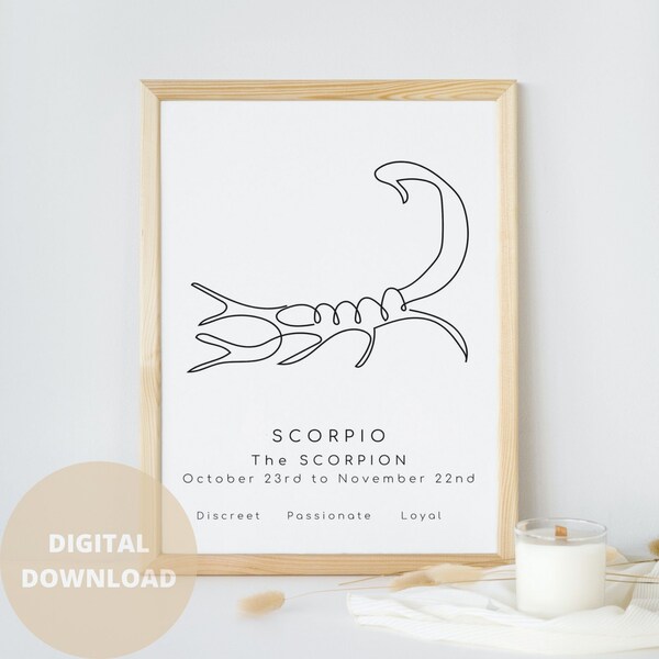 Scorpio Line Art - Etsy