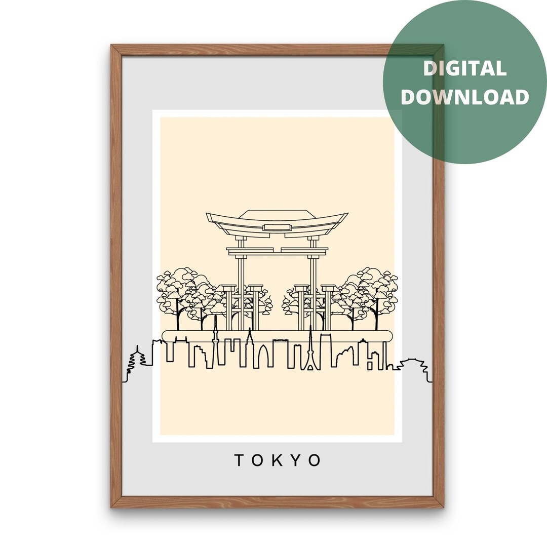 Minimal TOKYO City Art Print, City Map Digital Download, City Wall Art ...