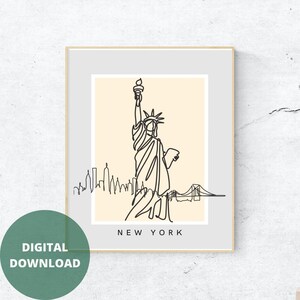 Minimal New York City Art Print City Map Digital Download - Etsy