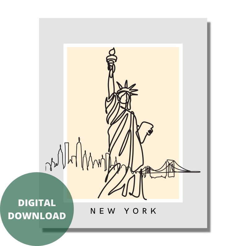 Minimal New York City Art Print City Map Digital Download - Etsy