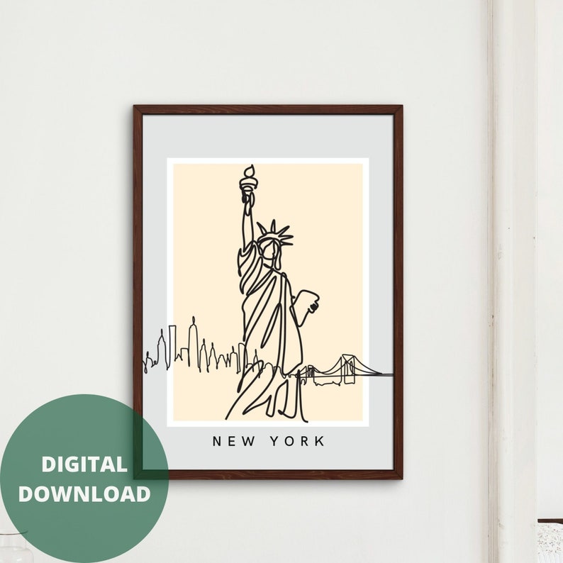 Minimal New York City Art Print City Map Digital Download - Etsy