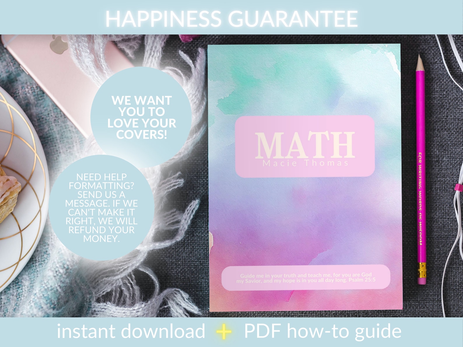 Editable Binder Cover and Spine Set of 75, Personalized Binder Cover ...