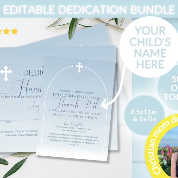 Christian Dedication Certificate - Etsy