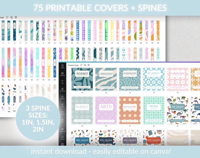 Editable Binder Covers and Spines bright Rainbow Accents Classroom ...