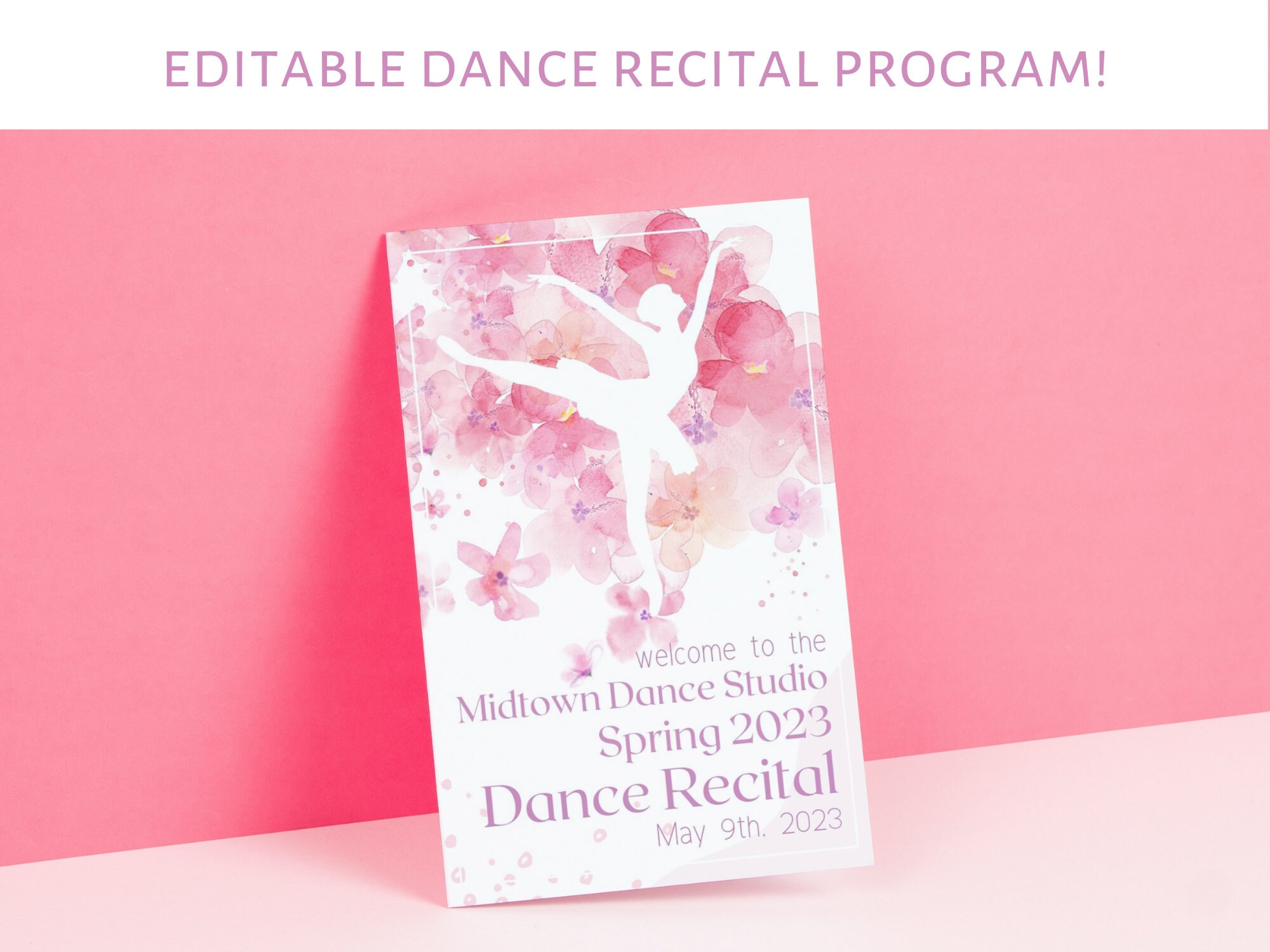 Ballerina Recital Program Template, Editable Dance Recital Program ...