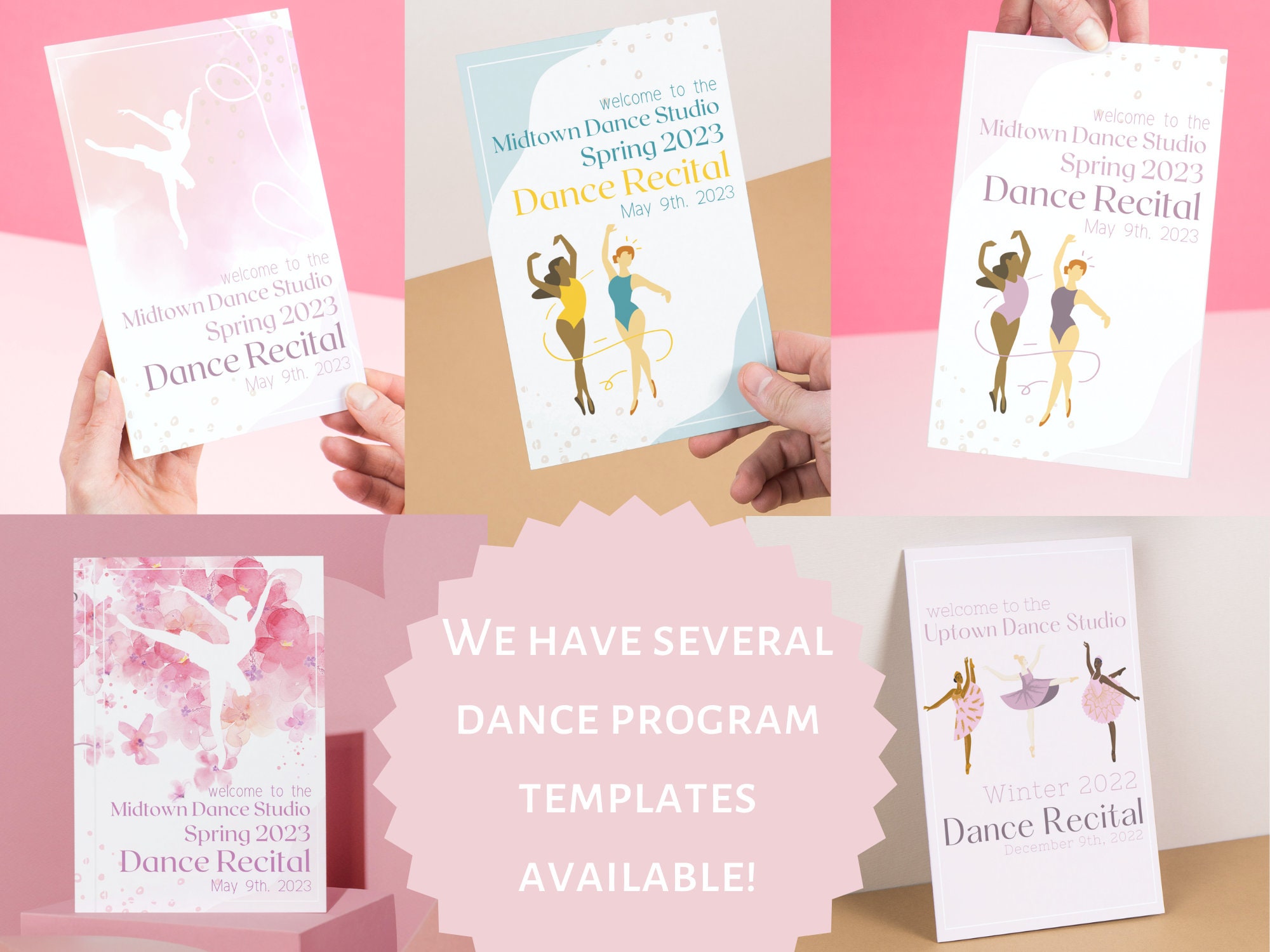 Ballerina Recital Program Template, Editable Dance Recital Program ...