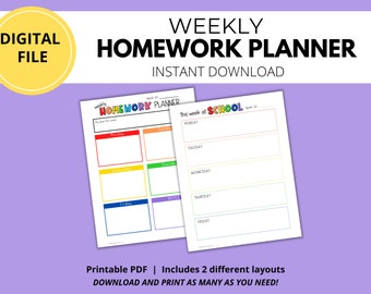 Monday - Friday Weekly Schedule | PRINTABLE | Homeschool Weekly Planner ...