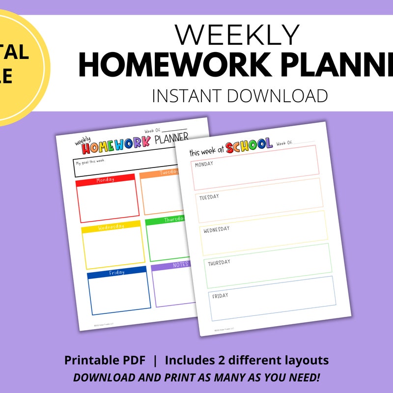 Homework Folder - Etsy