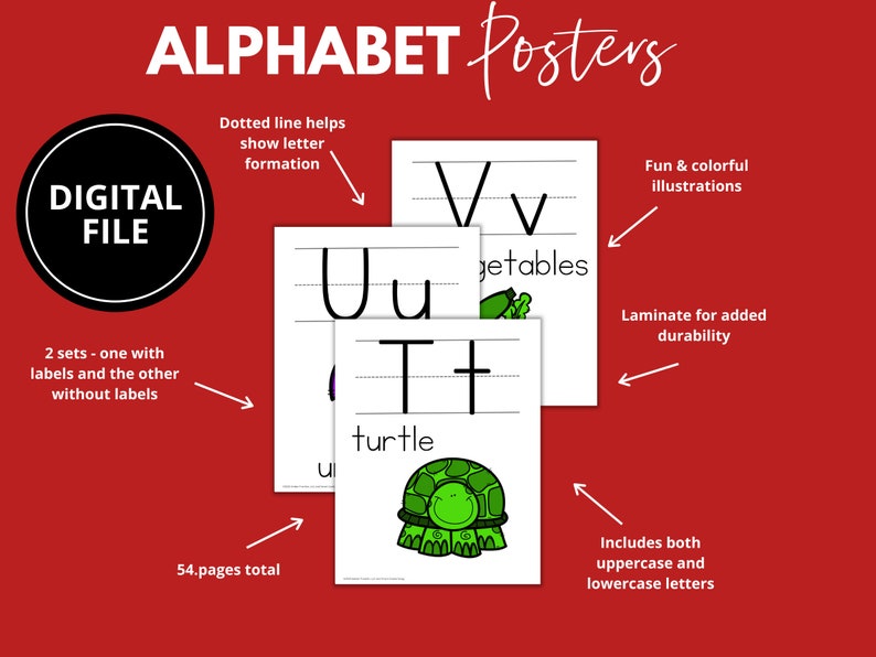 ABC Alphabet Poster Set | Fun Modern Artwork | Elementary | Special Ed ...