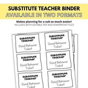 Substitute Teacher Binder, Substitute Teacher Printables, Substitute ...