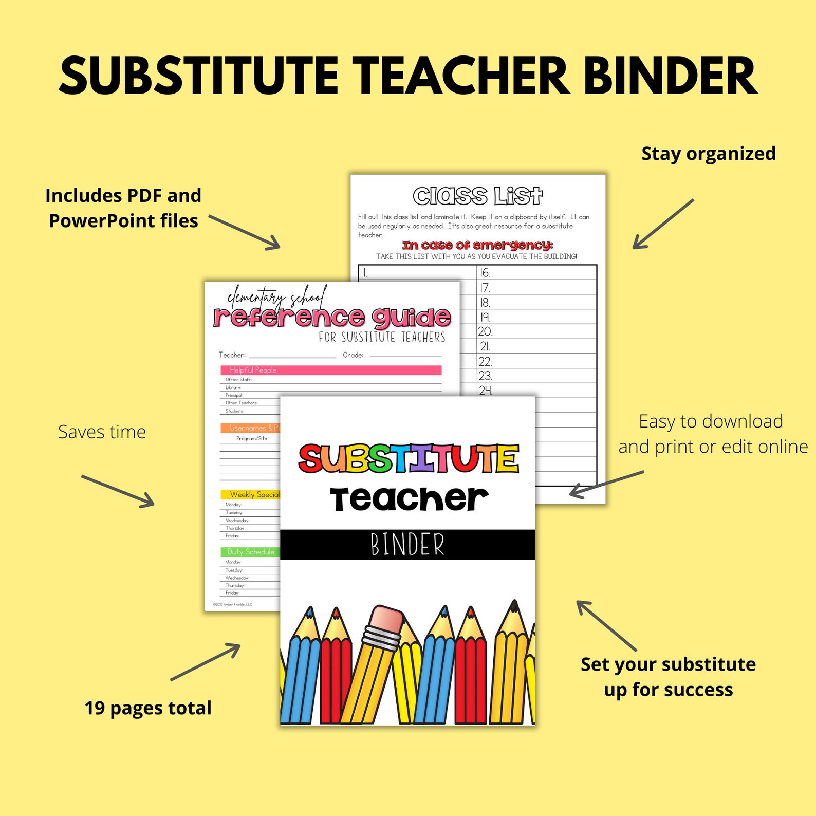 Substitute Teacher Binder, Substitute Teacher Printables, Substitute ...