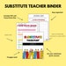 Substitute Teacher Binder, Substitute Teacher Printables, Substitute ...