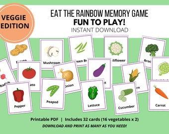 Printable Eat the Rainbow Memory Game Fruit Edition | Matching Game ...