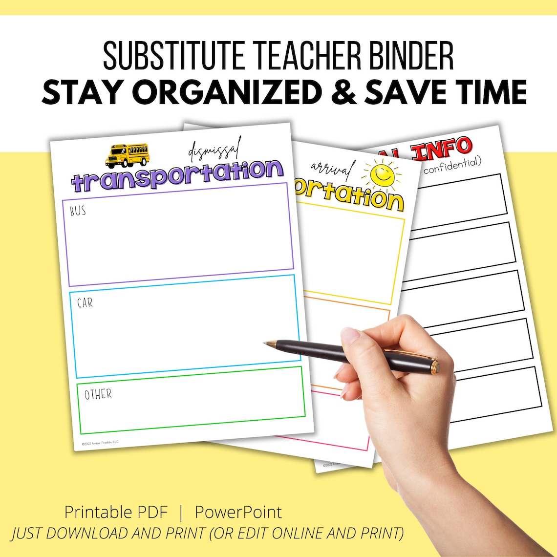Substitute Teacher Binder, Substitute Teacher Printables, Substitute ...