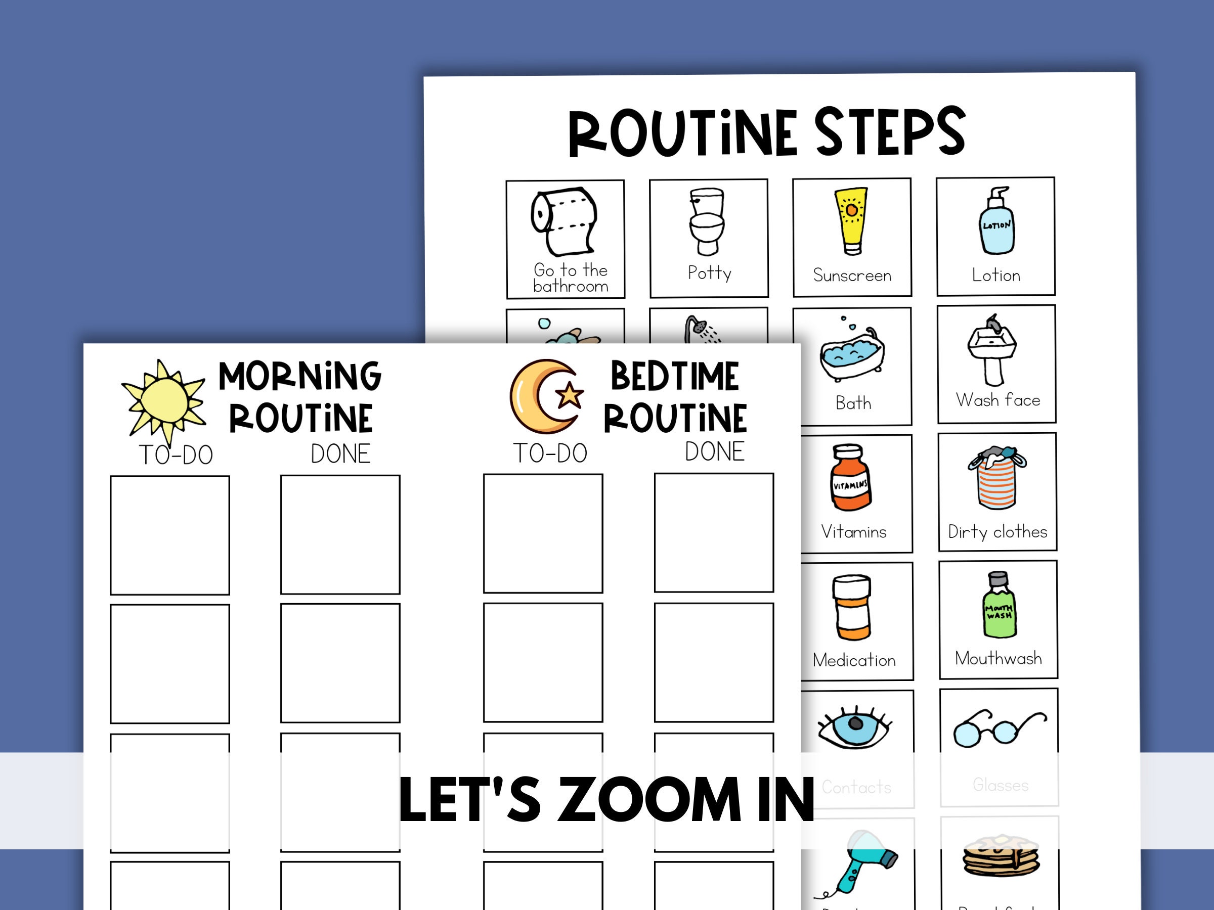 Morning & Bedtime Checklist Routines | Kids Schedule | ADHD Autism ASD ...