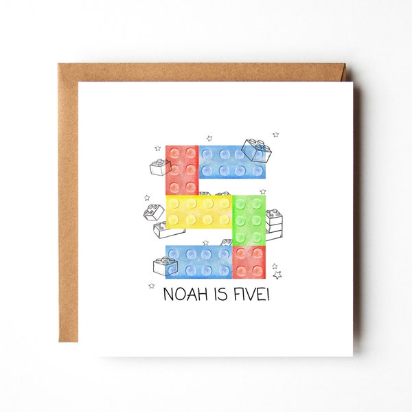 Birthday Card With Legos - Etsy UK