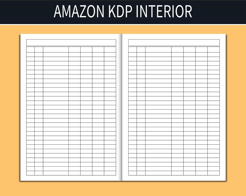 7 Column Customizable Log Book KDP Interior | 7 Column Multipurpose Log ...