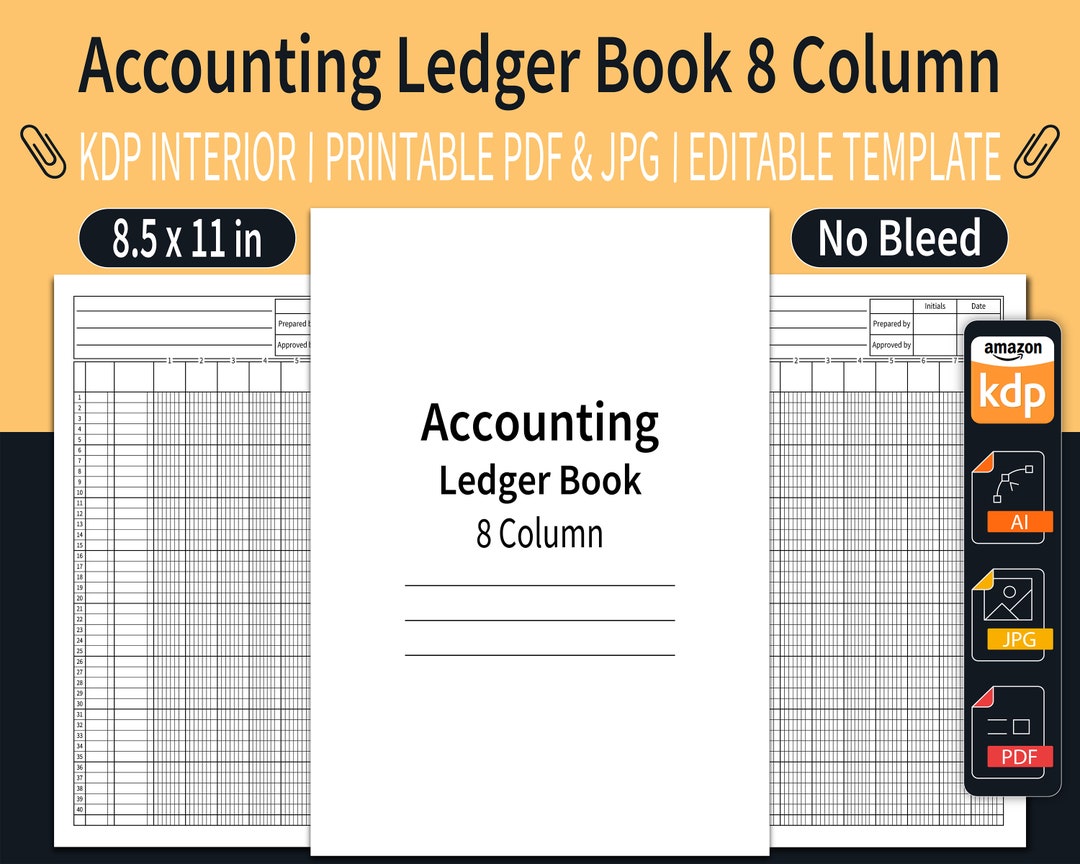 Accounting Ledger Book 8 Column KDP Interior 8 Column Ledger Book ...