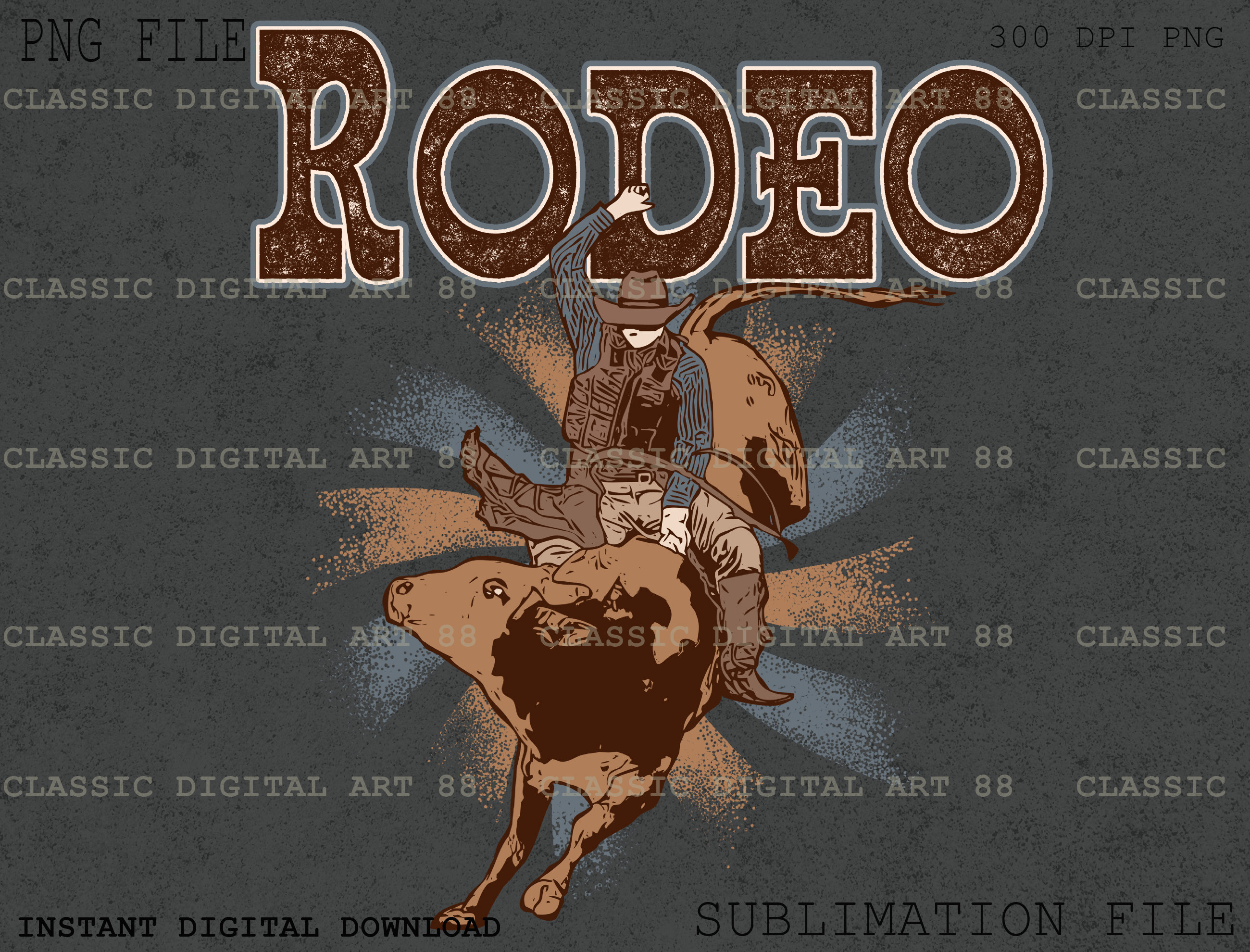 Rodeo PNG Cowboy Sublimation Design Country Designs Png - Etsy