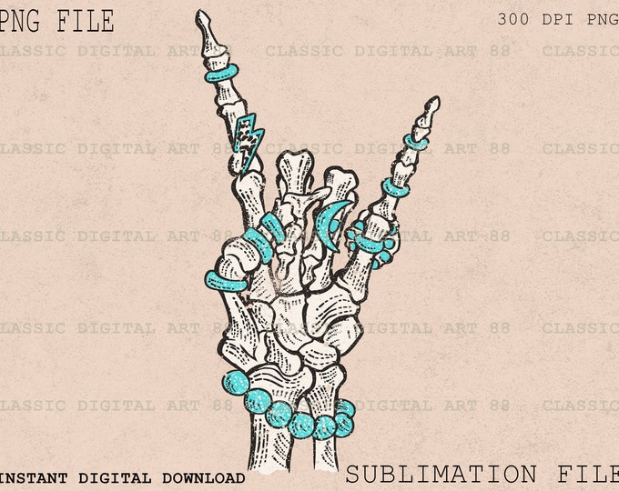 Western Skeleton Hand PNG, Western Skeleton Jewelry PNG, Western ...