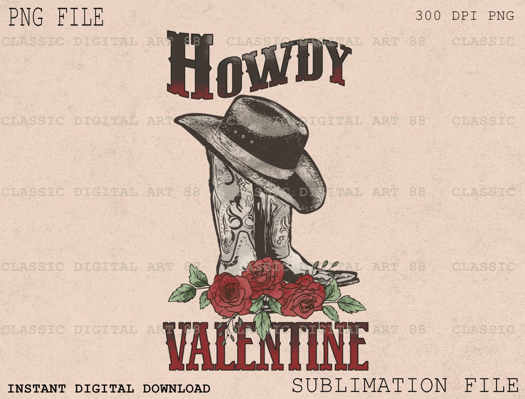 Retro Howdy Valentine Png, Western Valentines Design, Valentines ...