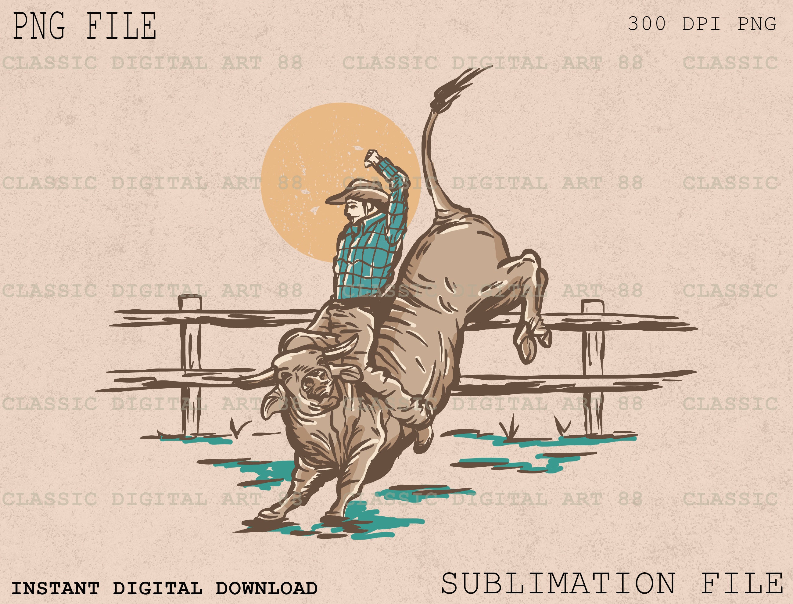 Western Png, Rodeo Bull Graphics, Cowboys Rodeo, Western Sublimation ...