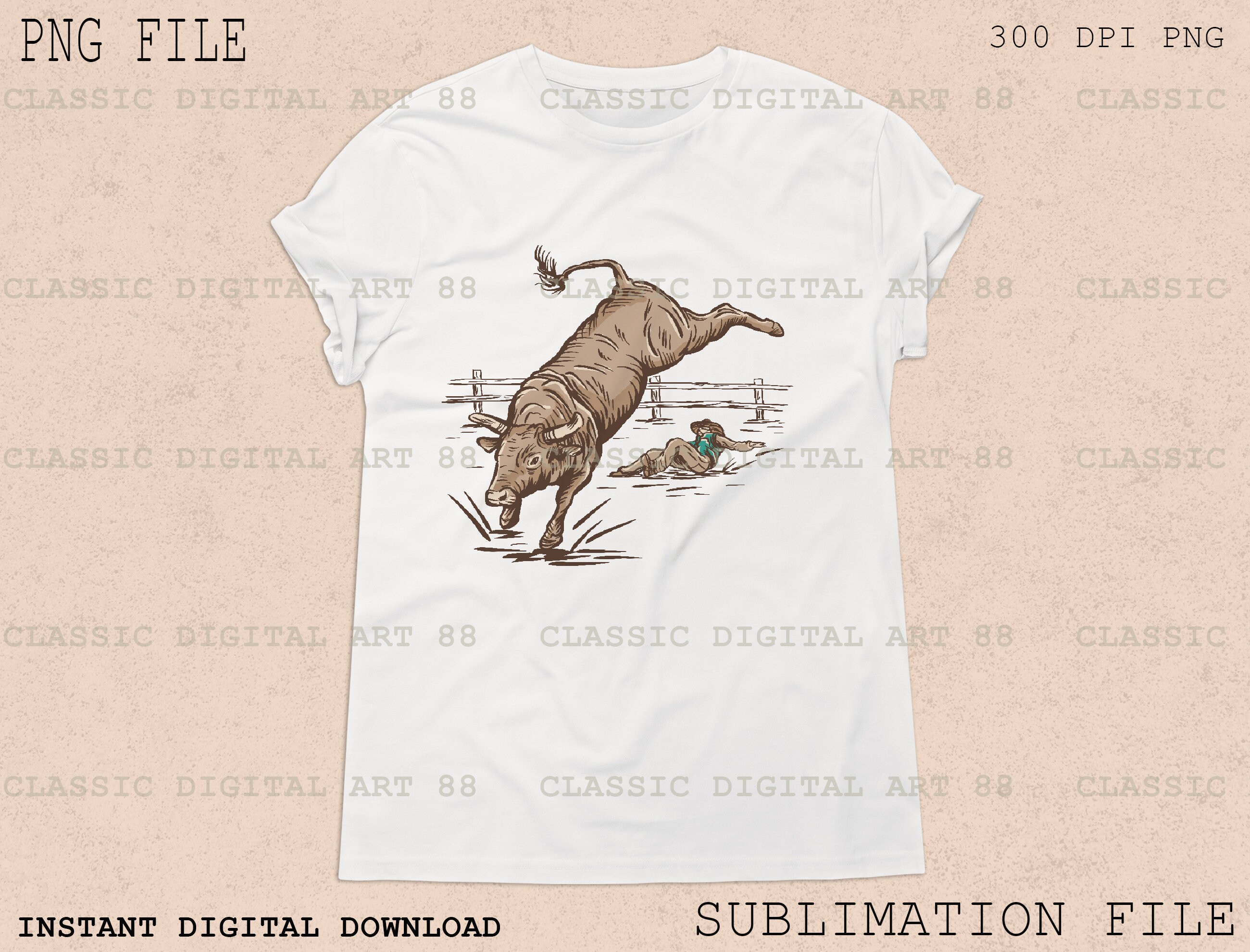 Western PNG, Bucking Bull Png, Western Sublimation, Cowboy Rodeo Png ...