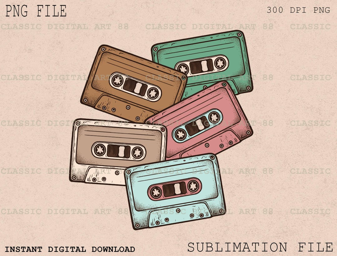 Retro Cassette Design, 90s Cassette PNG, Old Style Blank Cassette Tape ...