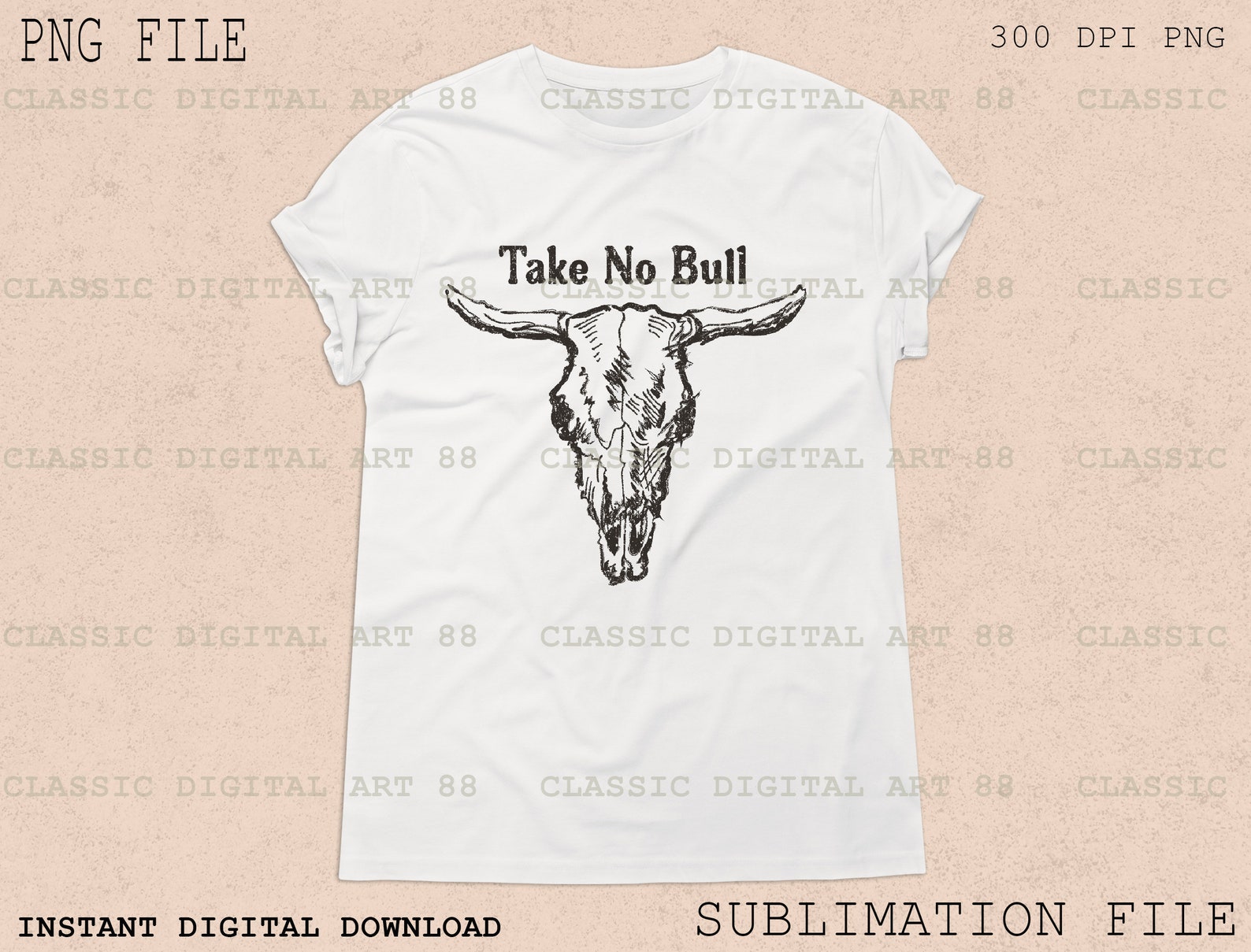 Retro Take No Bull PNG, Bull Drawing Png, Western Png, Vintage Design ...