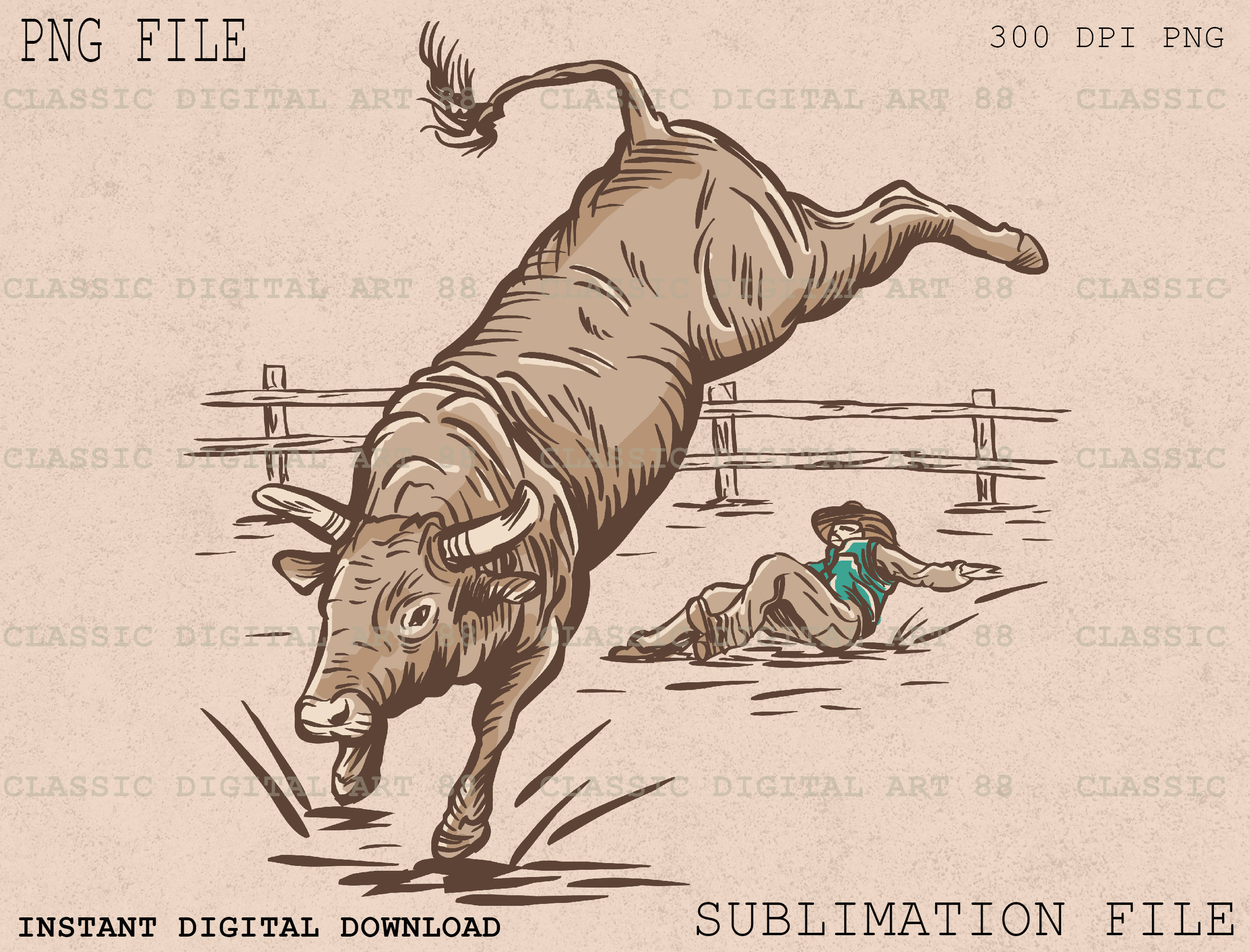 Western PNG, Bucking Bull Png, Western Sublimation, Cowboy Rodeo Png ...