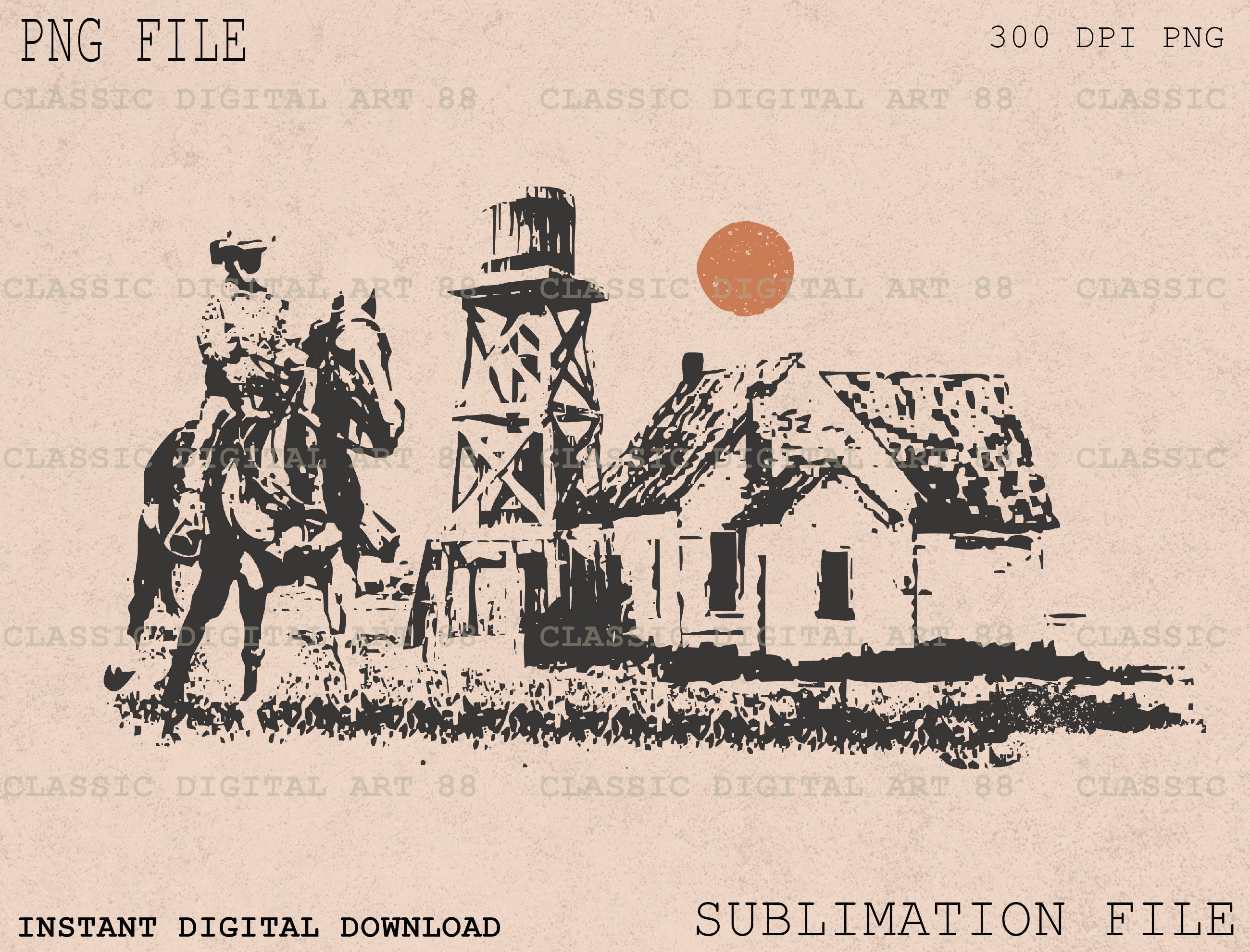 Retro Western Cowboys PNG, Cowboy Desert Dust, Cowboy Houses, Western ...