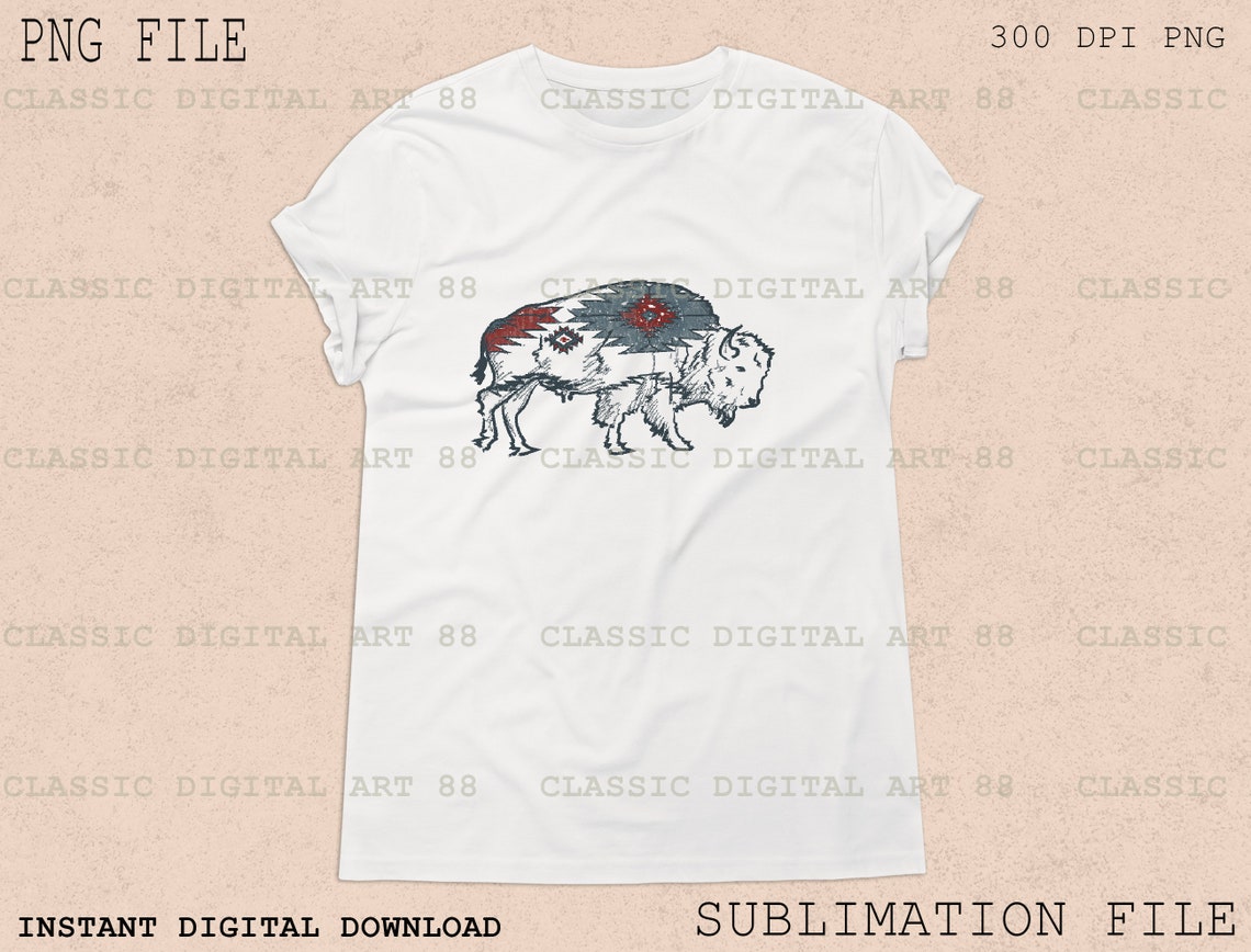 Bison Drawing Aztec PNG, Buffalo Aztec, Western Png, Cowboy Png ...