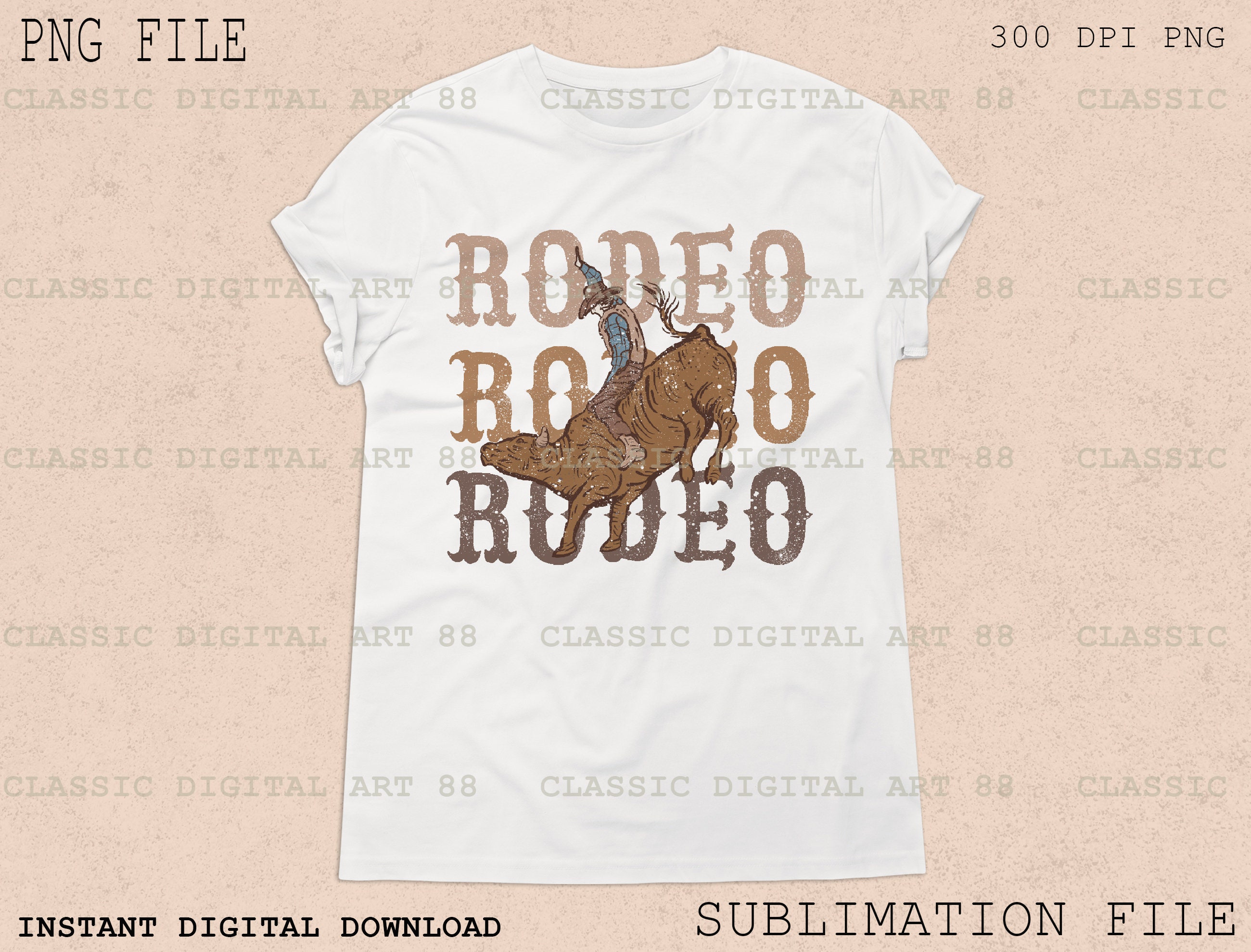 Retro Rodeo PNG, Western Design, Rodeo Bull, Cowboy Bull, Country ...