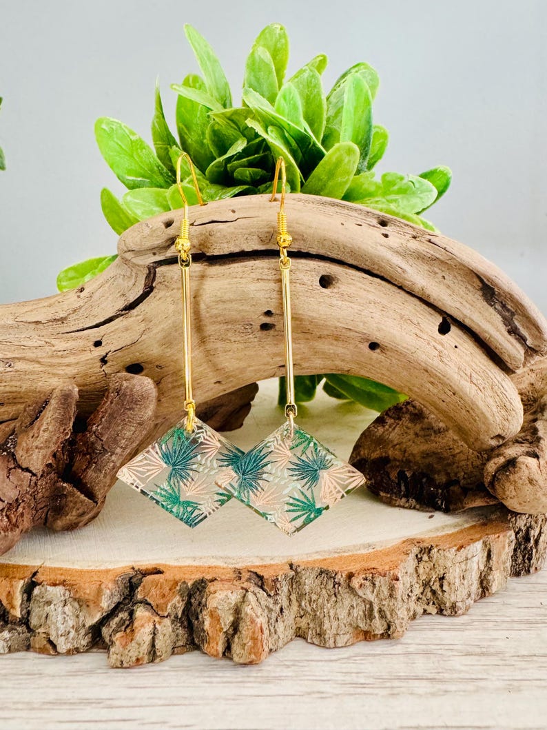 Tropical Earring, Vacation Earrings, Tropical Palmetto Beach Earrings ...